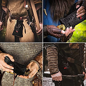 Drawstring Bag PU Leather Dice Pouch Perfect for RPG, D&D, Game