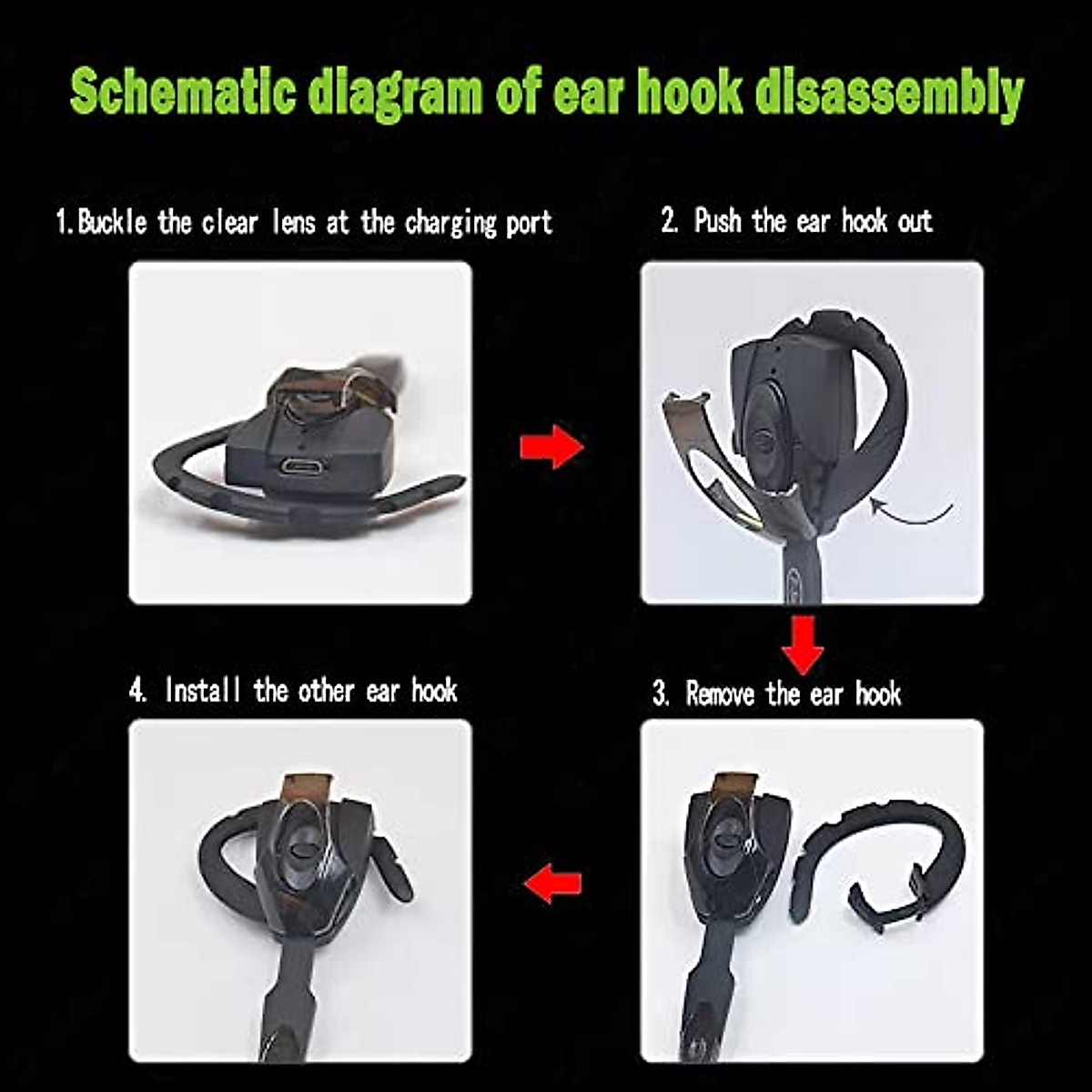 ZABBOW Scorpion Wireless Bluetooth Headset, Hanging Ear Bluetooth Earphone with Microphone, Standby Time 160 Hours, for Business Office Driving, Supports iPhone Android Phones