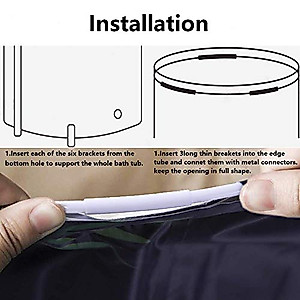 Portable Foldable Bathtub, Separate Family Bathroom SPA Tub, Soaking Standing Bath Tub for Shower Stall, Efficient maintenance of temperature, Ideal for Hot bath ice bath(A)