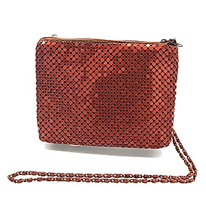 Small Crossbody Clutch Evening Bags for Women Vintage Mesh Purse Bag for Cocktail Party Prom Wedding Banquet Copper