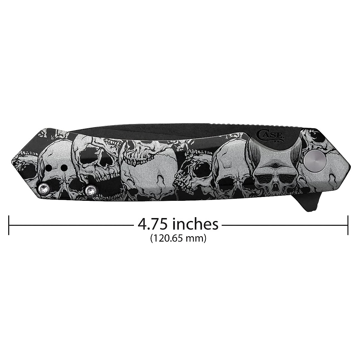 Case xx Knives 2023 Shot Show Kinzua Frame Lock 64645 Skulls Black Aluminum S35VN Pocket Knife