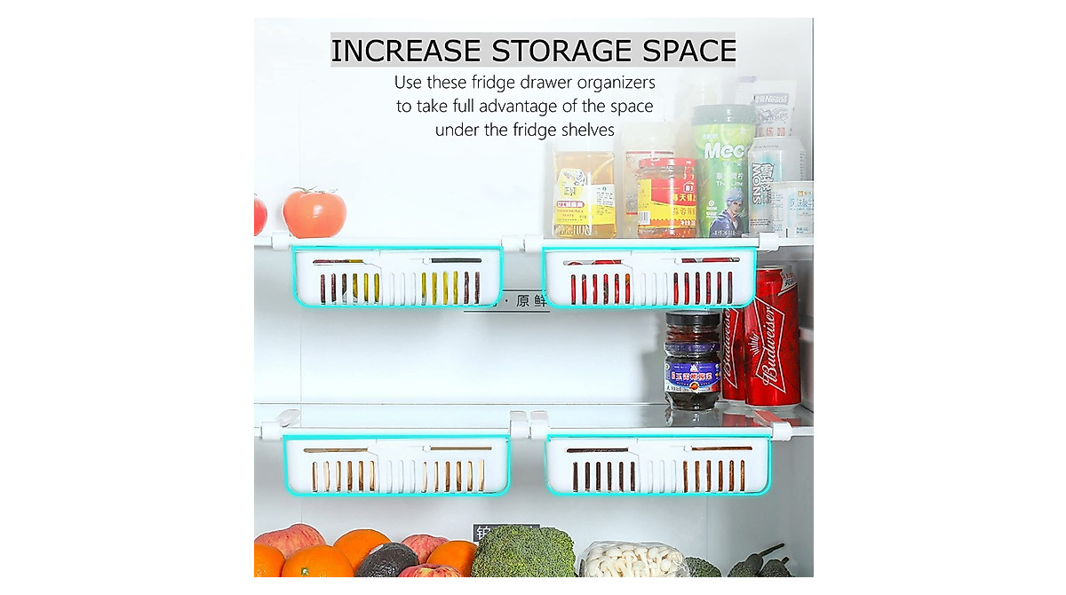 Extendable Fridge Organizer - Space-saving Storage Solution