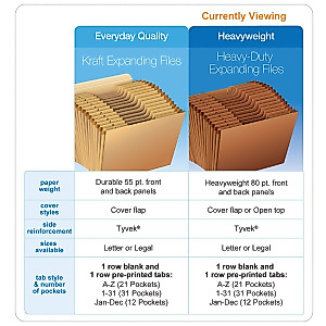 Globe Weis Globe-Weis/Pendaflex Heavy Duty 12-Pocket Expanding File, Monthly Index, Legal Size, Brown, (R219MHD)