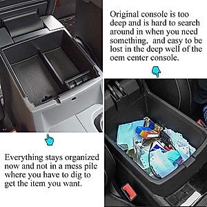 Vesul Compatible with Ford Ranger 2019 2020 2021 2022 2023 Accessories Center Console Organizer Storage Tray Armrest Secondary Box ABS Tray Insert Interior Organizer Glove Pallet