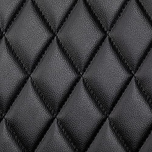 LUNLING Mid Century Modern Faux Leather Dining Chairs Set of 2, Black, Upholstered Seat, Metal Legs, Adjustable Foot for Kitchen Dining Room Desk Chairs