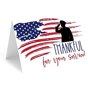 Red Door Inspirations Thank You Military, Veteran Appreciation Card (Thank You Single Military Card)