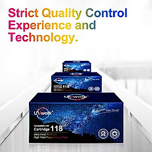 Uniwork Remanufactured Toner Cartridge Replacement for Canon 118 CRG-118 HP 304A Compatible with Laserjet Imageclass MF726Cdw MF8580Cdw MF8380Cdw MF8350Cdn LBP7660Cdn Printer Tray (4 Pack)