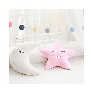 Uewidiod Star Pillow Moon Cloud freshroom Decoration Home Cushion Bed Pillow (Clouds 21.5*17.7inch/55*45cm, White)