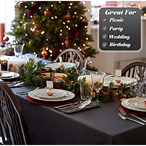 Vrisssot 12-Pack Black Plastic Tablecloth-54 x 108 in.Plastic Tablecloths for Rectangle Tables,Disposable Table Cloths for Parties,Banquet,Birthdays, Weddings.