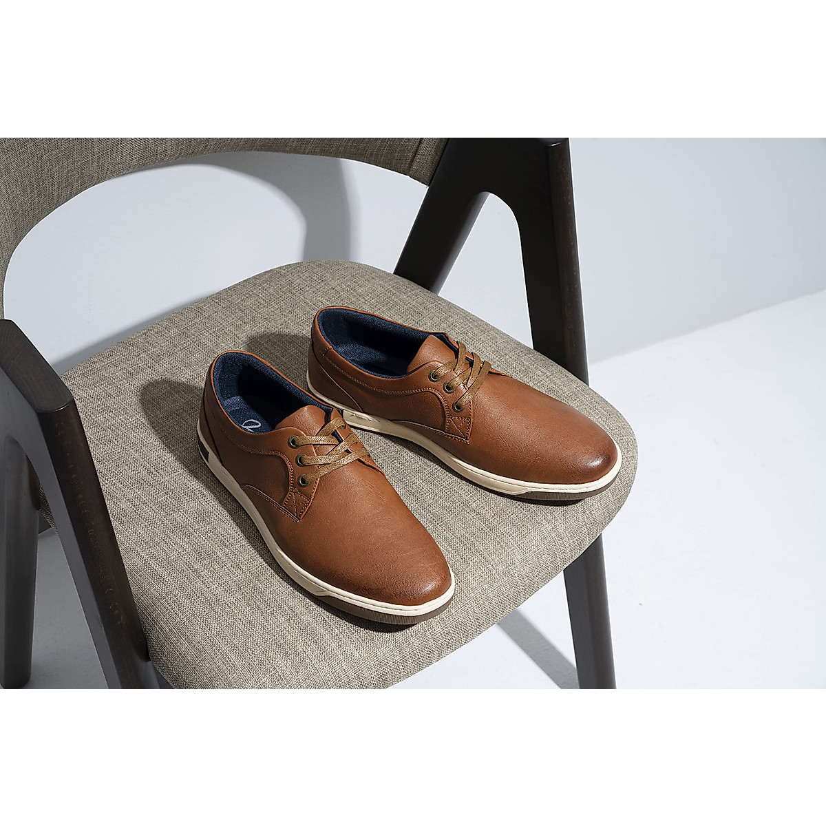 Jousen Men's Casual Shoes Memory Foam Mens Fashion Sneakers 3 Eyelets Business Dress Sneaker (A81Q06 Yellow Brown 14)