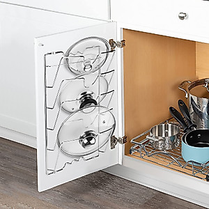 Yosoo Kitchen Hanging Lid Holder, Wall Door Mounted, Stainless Steel, 17.09in x 10.94in x 3.81in