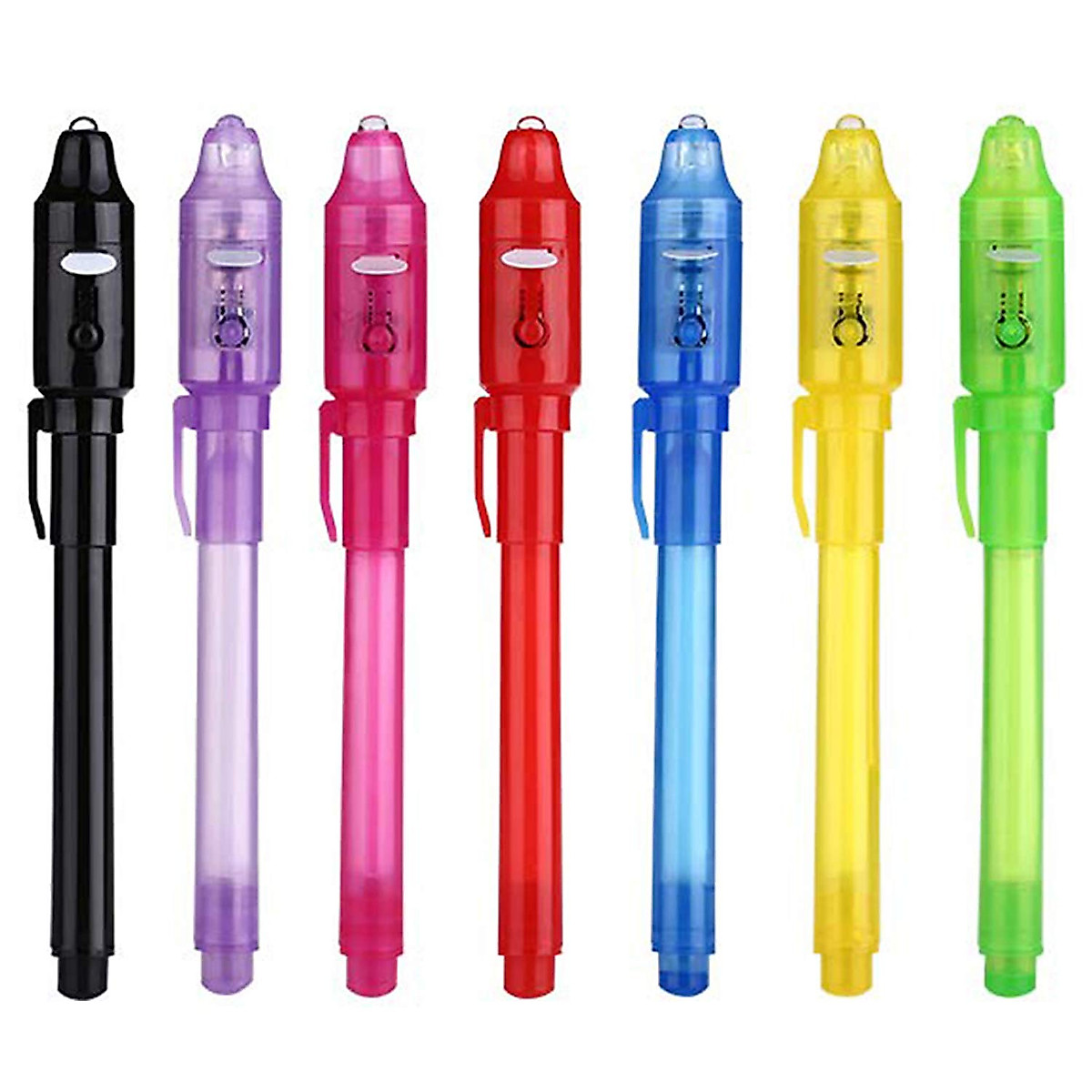 SCStyle Invisible Ink Pen 7Pcs,Spy Pen Marker Kid Pens for Writing Secret Message Pen Valentines Day Easter Day Halloween Christmas Birthday Party Bag Gift,Invisible Ink Pens with UV Light for Kids