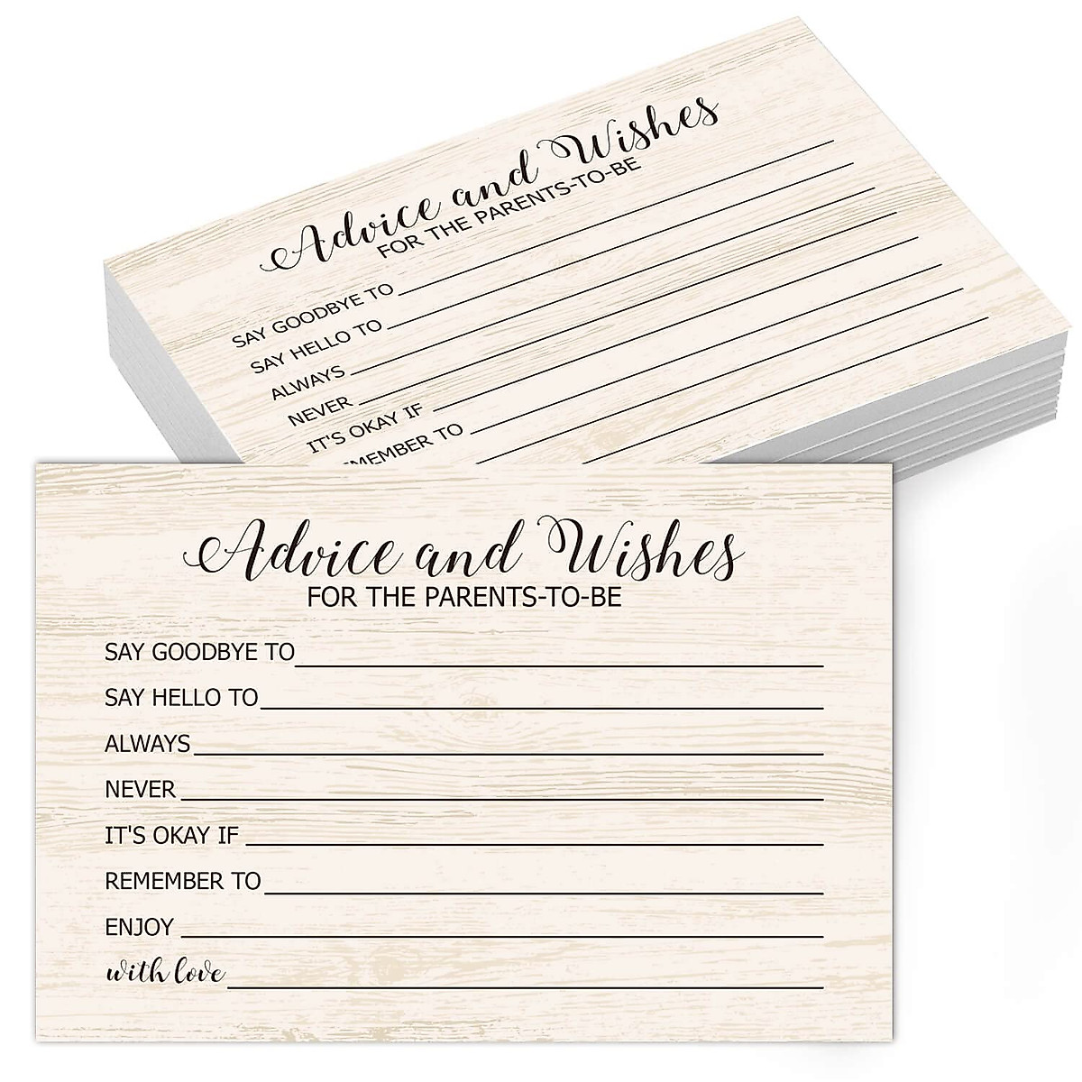 TENTADO Advice and Wishes for The Mom-to-Be, Baby Advice Cards for New Mom, Perfect for Baby Shower, Baby Shower Game Activities Ideas, New Mom Gifts, Pack of 50, 4x6 Inch