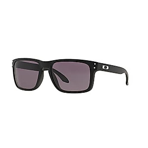 Oakley Holbrook Sunglasses, Matte Black Frame/Warm Grey Lens, One Size