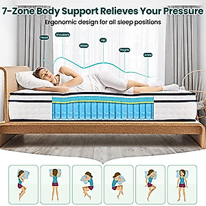 Devo Full Mattress,10 Inch Medium Firm Feel Hybrid Mattress in a Box, Memory Foam & Individually Wrapped Pocket Coils Innerspring Hybrid Mattress with Motion Isolation and Pressure Relief, CertiPUR-US