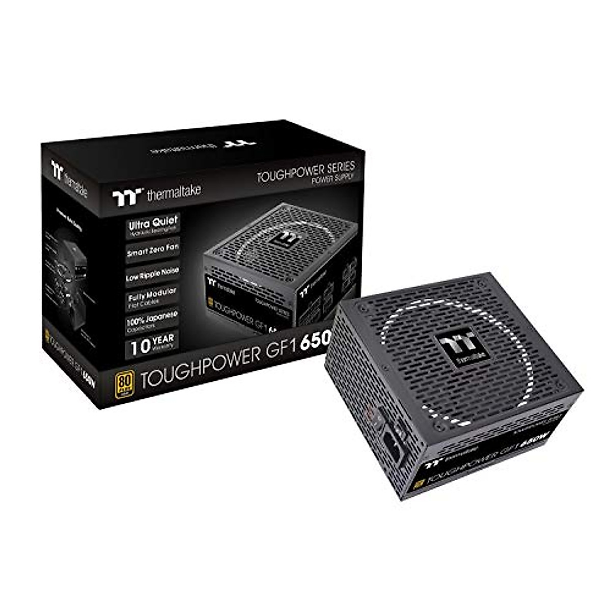 Thermaltake Toughpower GF1 650W 80+ Gold SLI/ CrossFire Ready Ultra Quiet 140mm Hydraulic Bearing Smart Zero Fan Full Modular Power Supply 10 Year Warranty PS-TPD-0650FNFAGU-1