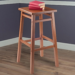 Winsome Carter 29" Teak Finish Bar Stool
