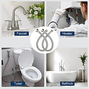 MOSELNY 32" Faucet Supply Line,3/8" Comp x 1/2" FIP Kitchen Faucet Hose Connector for Residence,Stainless Steel Braided Supply Line for Moderate Distance (Pack of 2)