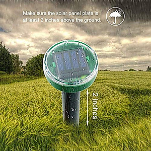 Senca Upgraded Version Solar Powered Sonic Mole Repellent Rodent Repellent Pest Deterrent, Chaser Mole, Gopher, Vole, Snake Repellent for Outdoor Lawn Garden Yards Pest Control (2)