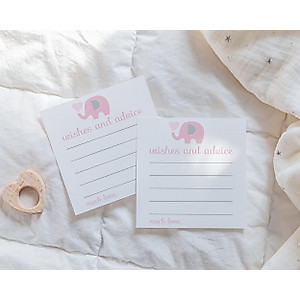 Pink Elephant Advice Cards, 25 Pack - Fun Baby Shower Game, Best Wishes Graduation Congratulations New Parents Advice Guest Book Alternative Birthday Time Capsule Cute Party Ideas