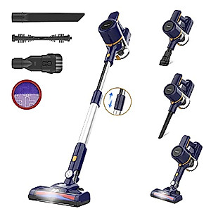 POWEART Cordless Vacuum Cleaner, 6 in 1 Multifunction Cordless Stick Vacuum, 2200mAh Vacuum Cleaner Rechargeable, Lightweight Vacuum Cleaner Hardwood Floor Pet Hair Home - Telescopic