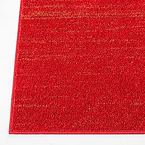 SAFAVIEH Adirondack Collection Area Rug - 8' x 10', Red & Grey, Modern Ombre Design, Non-Shedding & Easy Care, Ideal for High Traffic Areas in Living Room, Bedroom (ADR113Q)