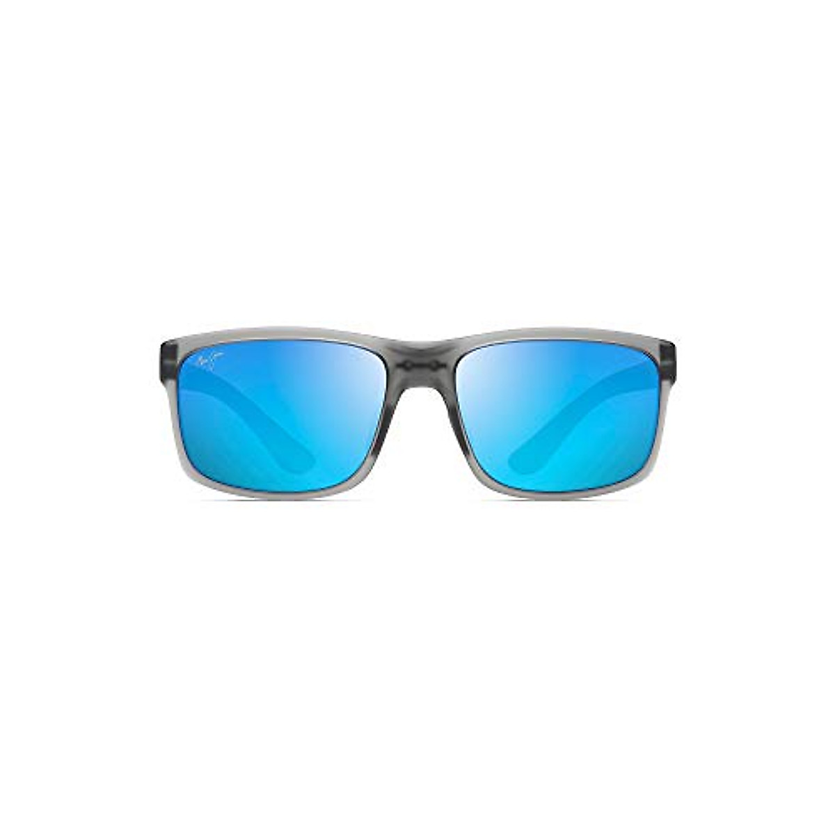 Maui Jim Pokowai Arch W/Patented Polarizedplus2 Lenses Rectangular Sunglasses Pure Collection Polarized, Translucent Matte Grey/Blue Hawaii, Medium