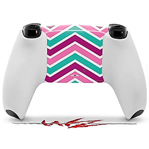 WraptorSkinz Skin Wrap compatible with Sony PS5 DualSense Controller Zig Zag Teal Pink Purple (CONTROLLER NOT INCLUDED)