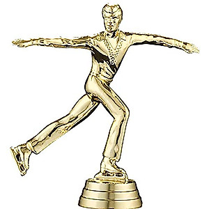 Crown Awards Ice Skating Trophies with Custom Engraving, 7.25" Personalized Male Ice Skating Trophy On Deluxe Round Base 1 Pack Prime