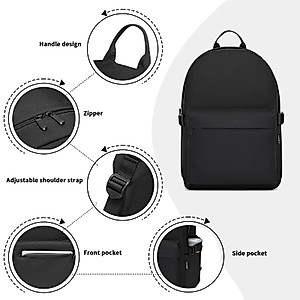 Kono School Backpack College Rucksack Lightweight School Bag Water Resistant Stylish Casual Daypack College Travel Business Work Bag for Men Women Boys and Girls fits 15.4 Inch Laptop (Black)