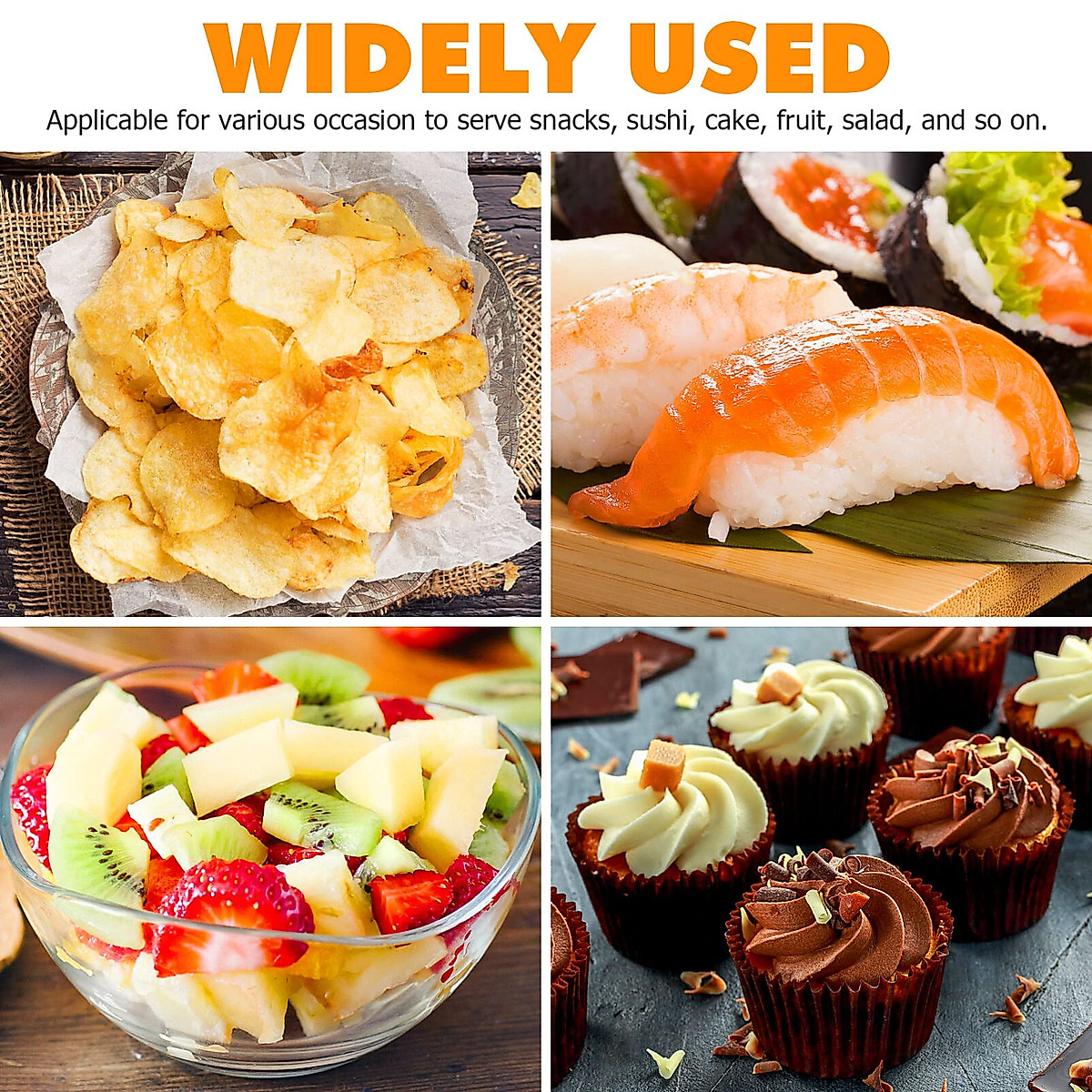 Sushi Containers with Lid: 100 Pcs Black Disposable Sushi Containers Sushi Boxes with Clear Lid Fruit Cake Dessert Container