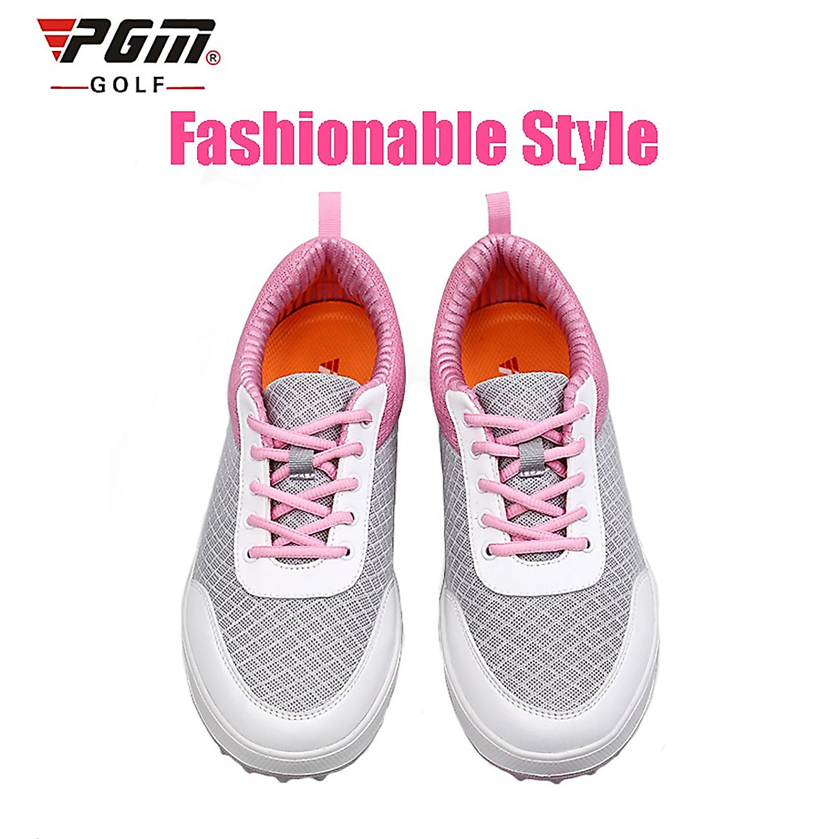 Ladies Breathable Spikeless Golf Shoes for Women, Lightweight Mesh Casual Walking Sneakers Shoes Pink