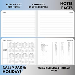 2024-2025 Academic Planner - Weekly and Monthly Planner July 2024 - June 2025, Holidays, Contacts and Notes Pages, Vegan Leather Cover, Elastic Closure, 5.5”x8.25”, Grey