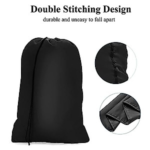 Heavy Duty Large Laundry Bags 2 Pack 30 x 40 inch XL Drawstring Travel Organizer Bag Fit Hamper Basket Camp Home College Dorm Tear Resistant Dirty Cloth Big Storage, Three Loads of Clothes Black