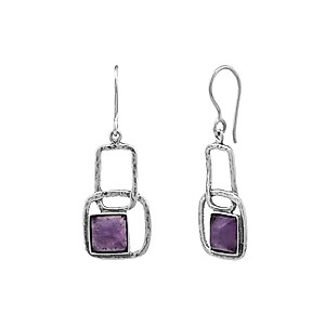 Silpada 'Iconic' Amethyst Drop Earrings in Sterling Silver