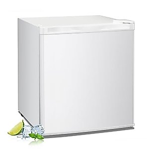 R.W.FLAME Mini Freezer 1.1 Cubic Feet, Small Freezer Reversible Single Door, Upright Freezer with Shelves, Adjustable Feet for Bedrooms/Dorms/Apartment/Office/Home (White)