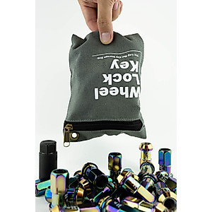 Wheel Lock Key Storage Bag - Easily and Safely Keep Your (Wheel Locks, Locking Wheel Lug Nuts, Wheel Lug Nut Key, Spare Wheel Lug Nuts, Wheel Lock Key) In One Place (2 PACK)