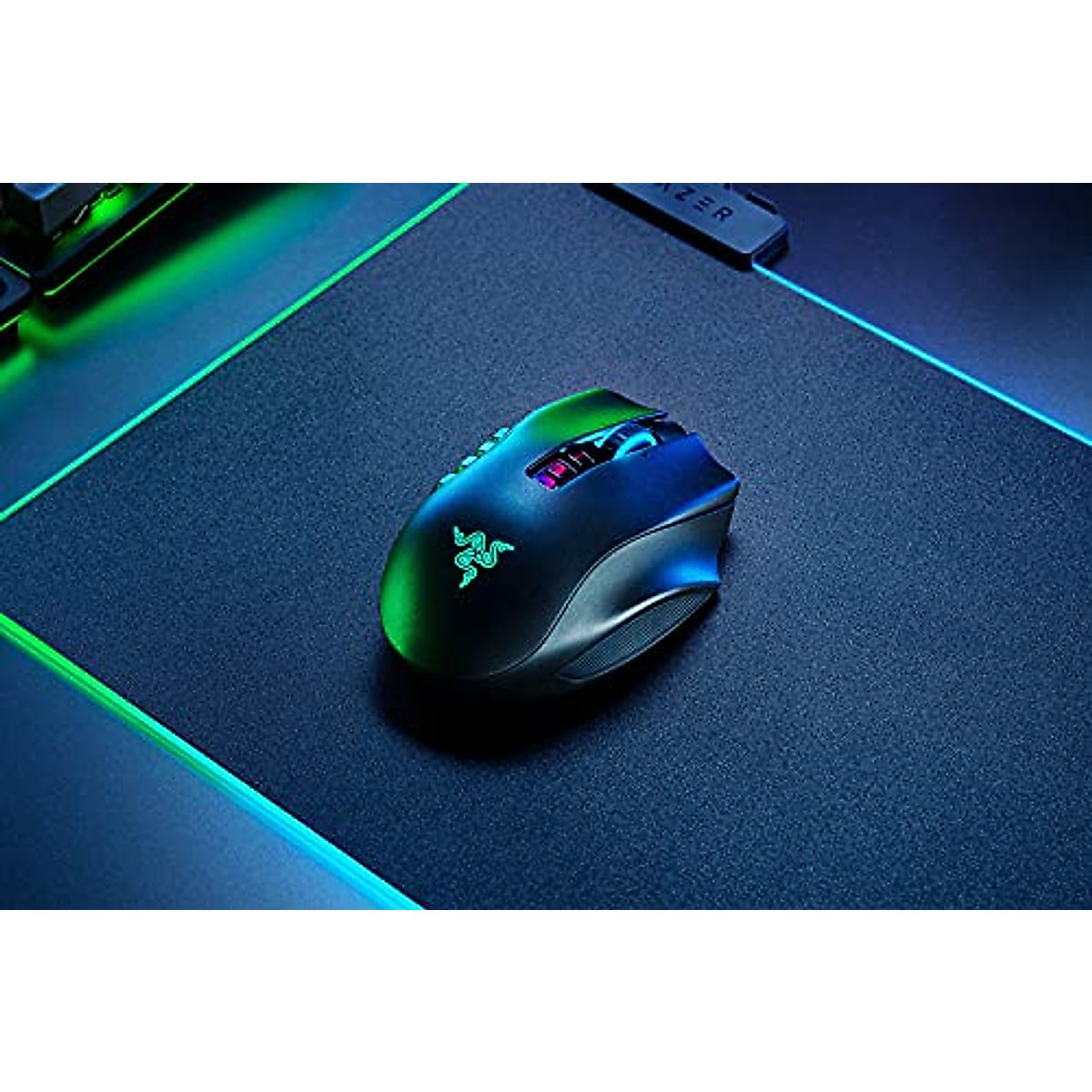 Razer Naga Pro - Modular Wireless Gaming Mouse with Interchangeable Side Panels (19 + 1 Programmable Buttons, Optical Mouse Switch, 20K DPI Focus+ Optical Sensor, 3 Swappable Side Plates) Black