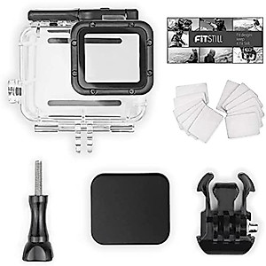 FitStill Double Lock Waterproof Housing for GoPro Hero 2018/7/6/5 Black, Protective 45m Underwater Dive Case Shell with Bracket Accessories for Go Pro Hero7 Hero6 Hero5 Action Camera