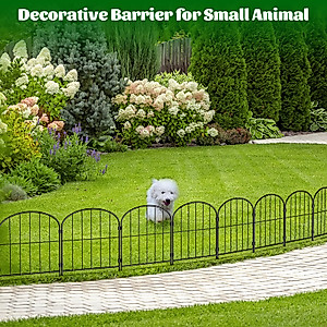DAMEING Decorative Garden Fence 10 Panels 16.5in (H) x 10.5ft (L) Border Animal Barrier, Rustproof Metal Wire Landscape Wire Edge Flower Bed Fencing for Patio Yard Outdoor Decor, Arch