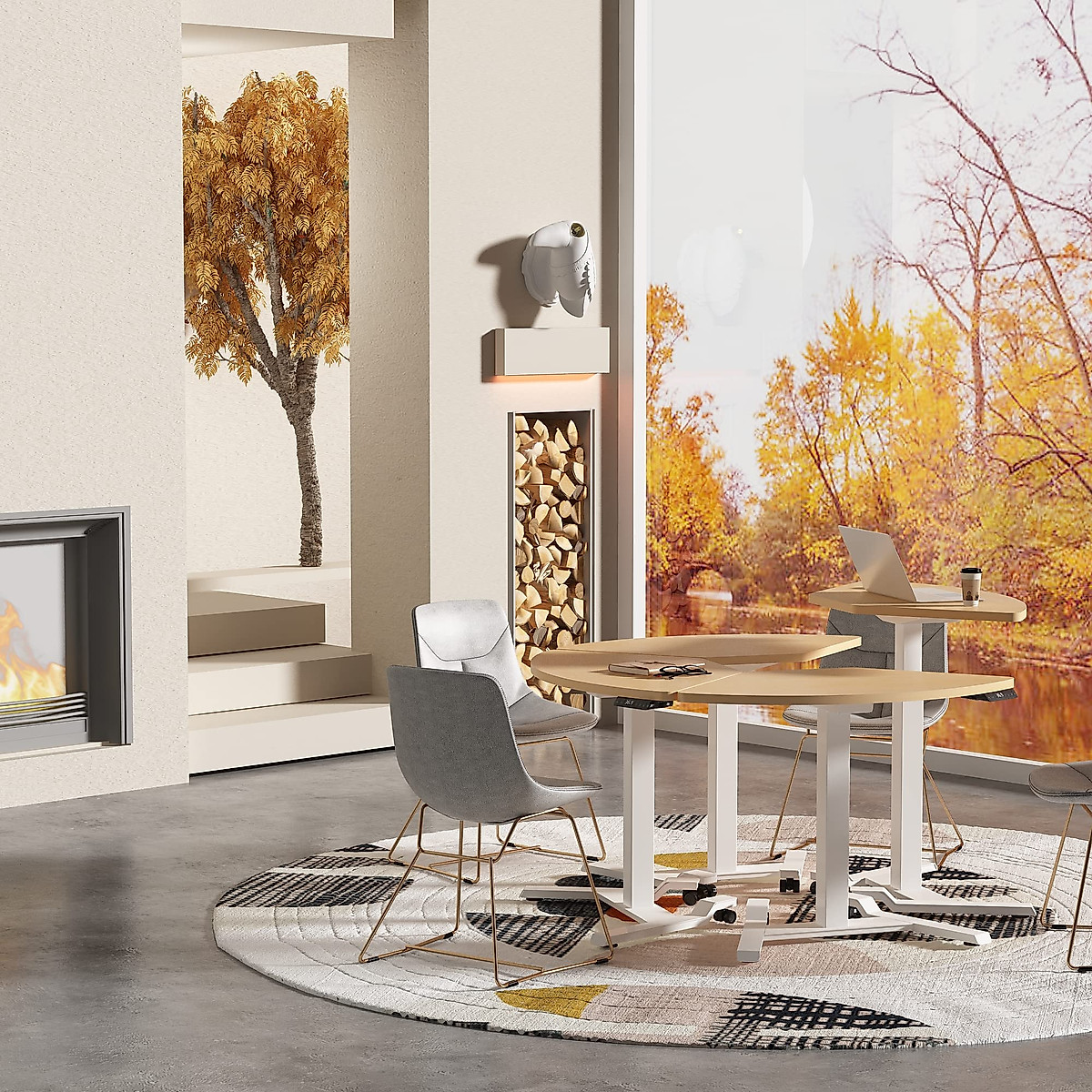 ALFA FURNISHING Electric Height Adjustable Mobile Podium, Multifunctional Rolling Lectern Standing Desk, Portable Laptop Cart with Wheels, Sit Stand Lectern for School Office