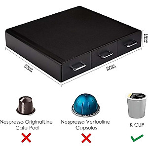 Amazon Basics Coffee Pod Storage Drawer for K-Cup Pods, 36 Pod Capacity, Black