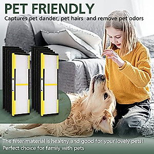 isinlive 2 Pack FLT4825 True HEPA Filter B Replacement with Activated Carbon Pre-Filters Compatible with Guardian Air Purifier AC4825 AC4300 AC4800 AC4900 AC4850