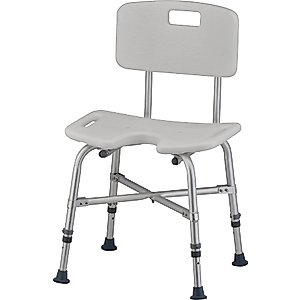 NOVA Medical Heavy Duty Bath Seat with Back and U-Shaped Cutout