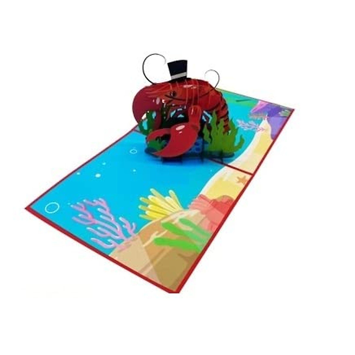 ETA 3D Mr. Lobster Pop Up Card, 3D Animal Pop Up Card, Nature Card, Pop up Card for Lobster Lover, Father Day, Pop Up Card, Birthday Card for Dad, Husband, Son, Any Occasions, A31