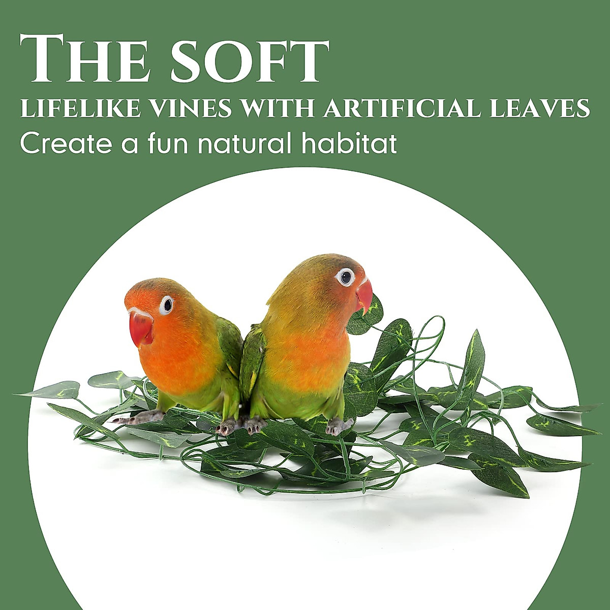 Skylety 3 Pcs Coconut Bird Nest Hut Hanging Bird House Coconut Hide with 6.9 Feet Fake Vines Coconut Fiber Shell Small Bird Cage Accessories for Parrot Parakeet Canary Reptile Crested Gecko Hamster