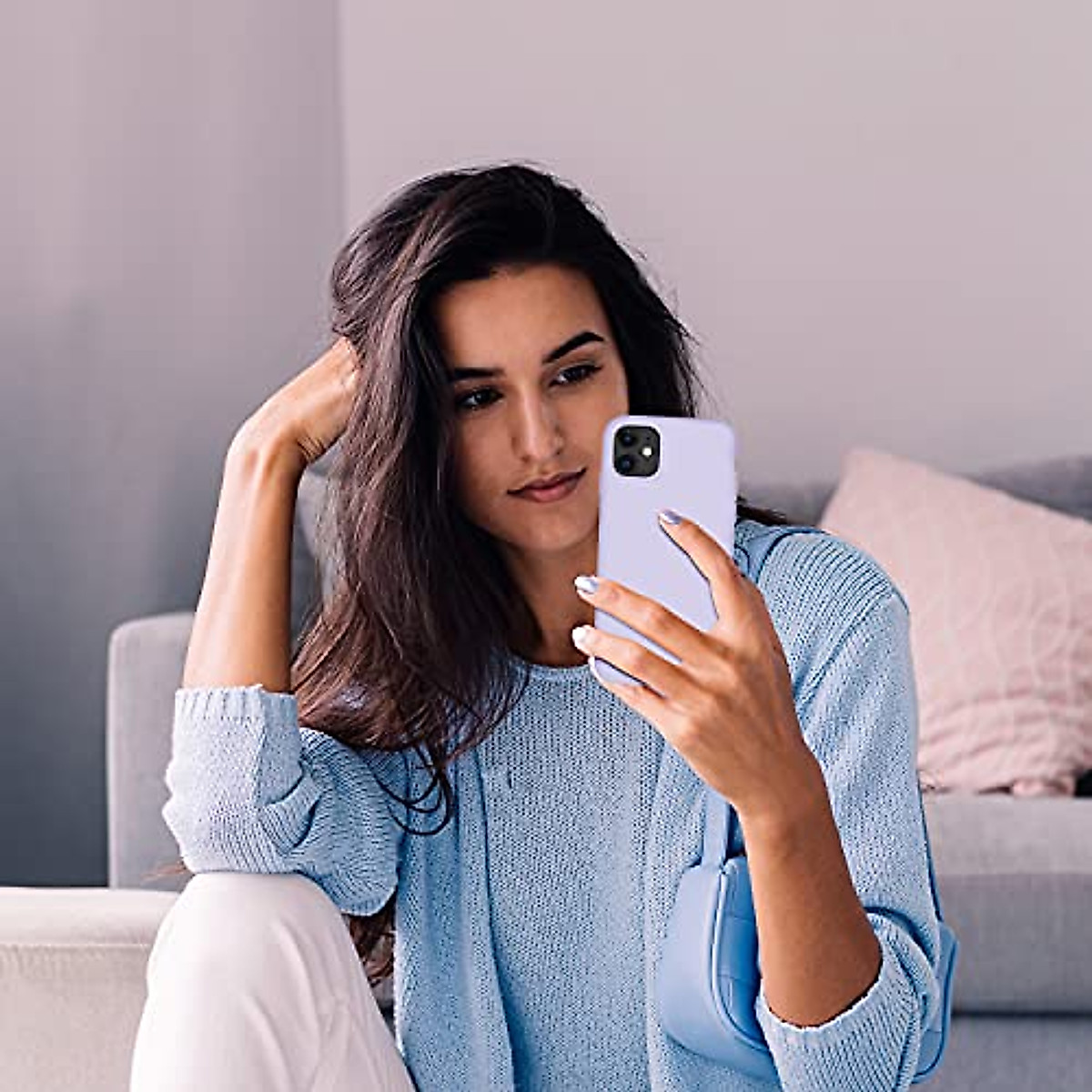 Cordking iPhone 11 Case, Silicone Ultra Slim Shockproof Phone Case with [Soft Anti-Scratch Microfiber Lining], 6.1 inch, Clove Purple