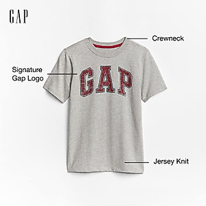 GAP Baby Boys Short Sleeve Logo T-Shirt T Shirt, Navy Heather, Large US