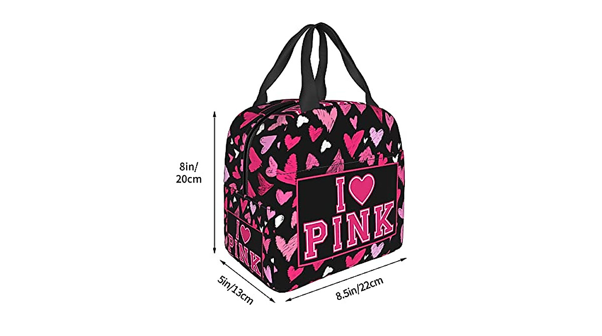 Giwawa Insulated Pink Heart Lunch Bag - Stylish & Practical