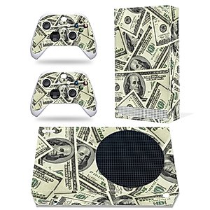 Skin for Xbox Series S, Whole Body Vinyl Decal Protective Cover Wrap Sticker for Xbox Series S Console and Wireless Controller (Xbox Series S, Dollar)